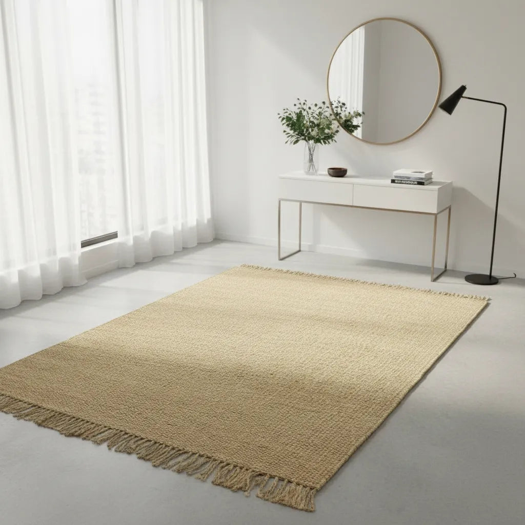 Handwoven Natural Jute Rug-Durable Eco-Friendly Area Mat | Ikkasa